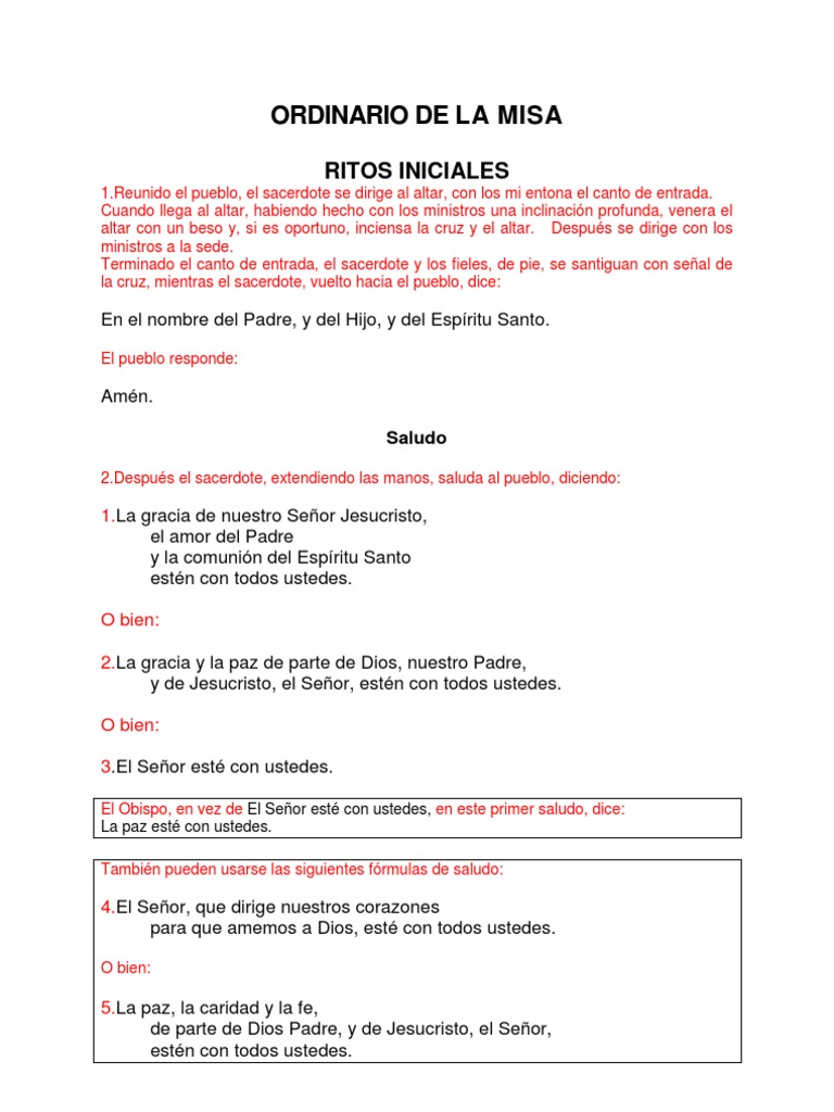 Nuevo Ordinario de La Misa | Descargar gratis PDF | Misa (liturgia) | eucaristía