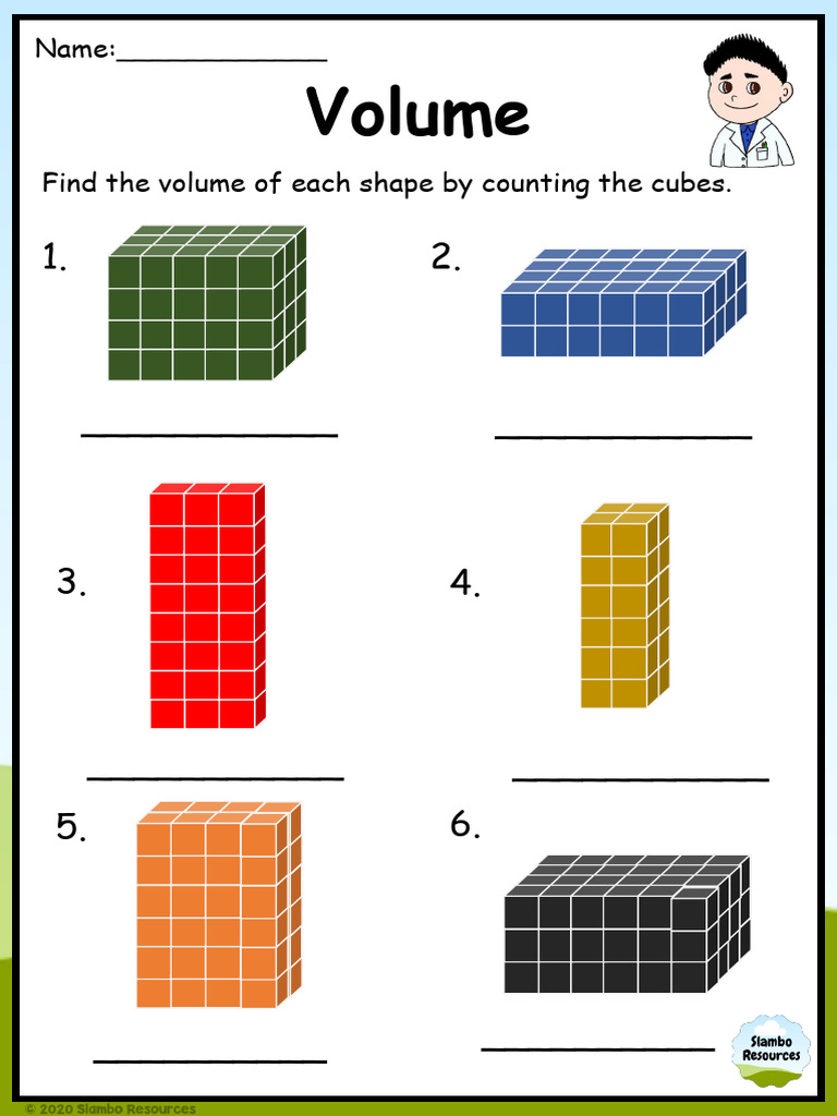 Grade 5 Volume Worksheet 2 Cubes | PDF