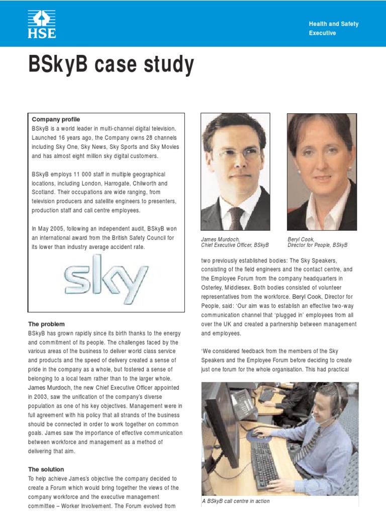 BSkyB Case Study | PDF | Internet Forum | Occupational Safety And Health