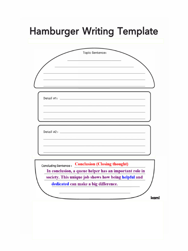 Hamburger Writing Template | PDF