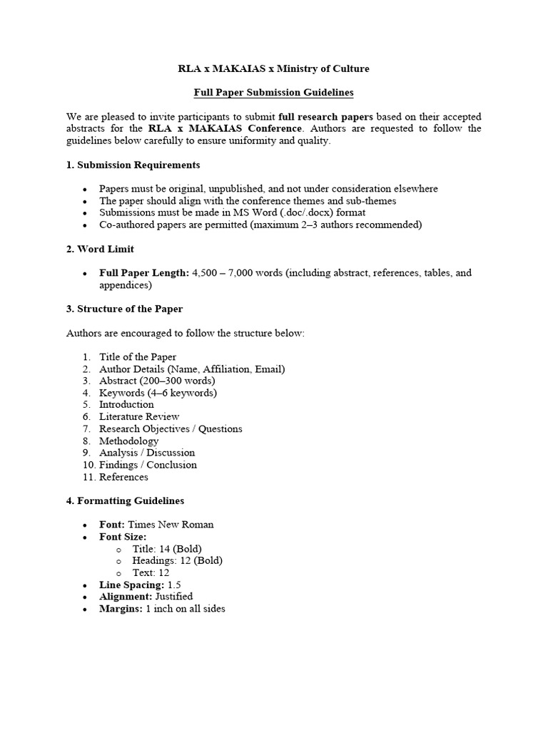 RLA x MAKAIAS - Full Paper Guidelines | PDF