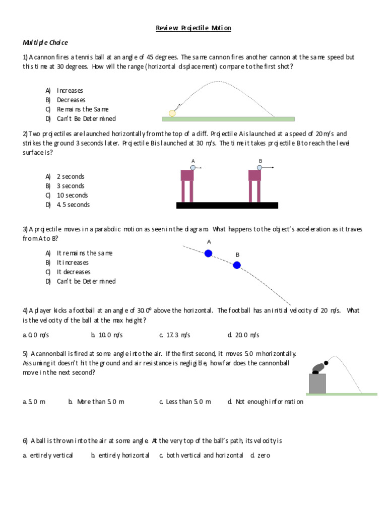 Projectile Motion Review | PDF