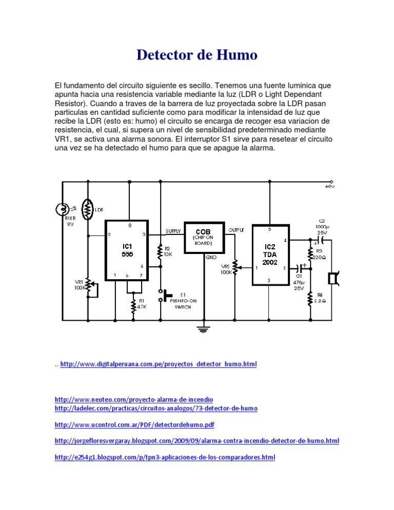 Circuito Básico de Detector de Humo | PDF