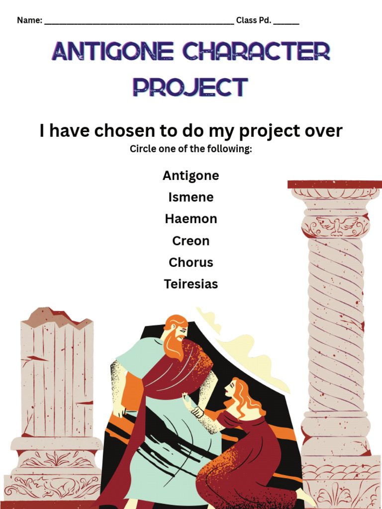 Antigone Character Analysis Project | PDF
