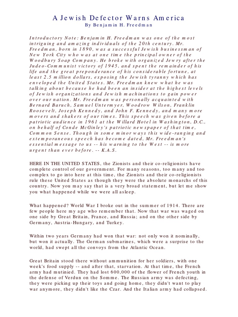 Benjamin H. Freedman | PDF