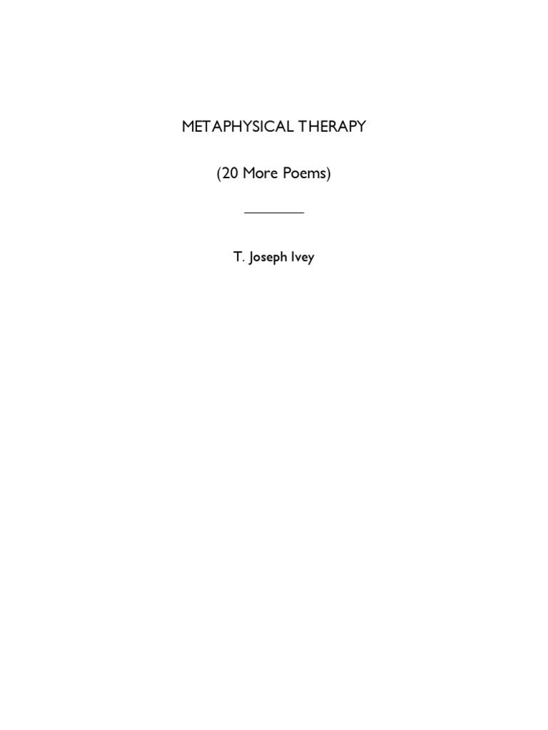 Metaphysical Therapy | PDF