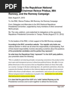 RNC Open Letter | PDF | Republican National Committee | Republican ...