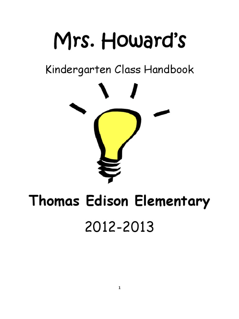 Kindergarten Class Handbook | PDF | Homework | Classroom