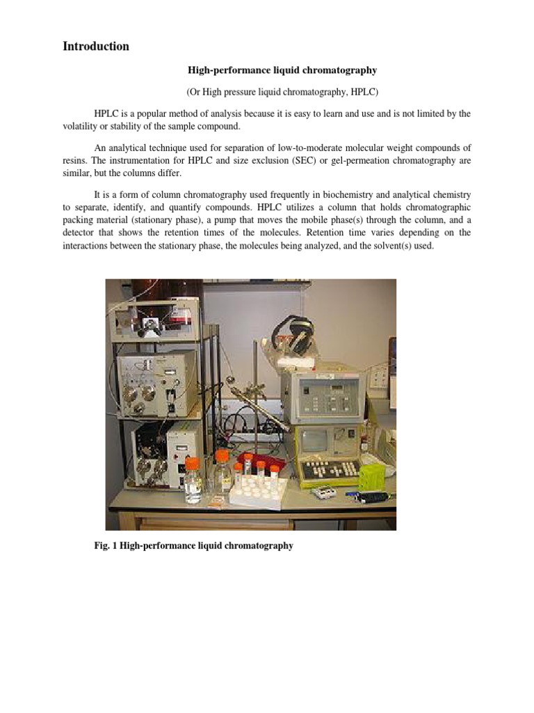 HPLC Report | PDF | High Performance Liquid Chromatography | Elution