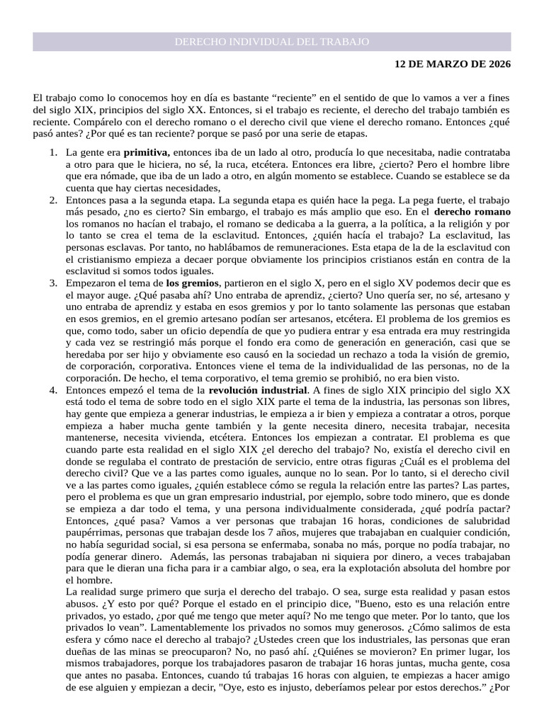 DERECHO INDIVIDUAL DEL TRABAJO | PDF | Derecho laboral | Politica social
