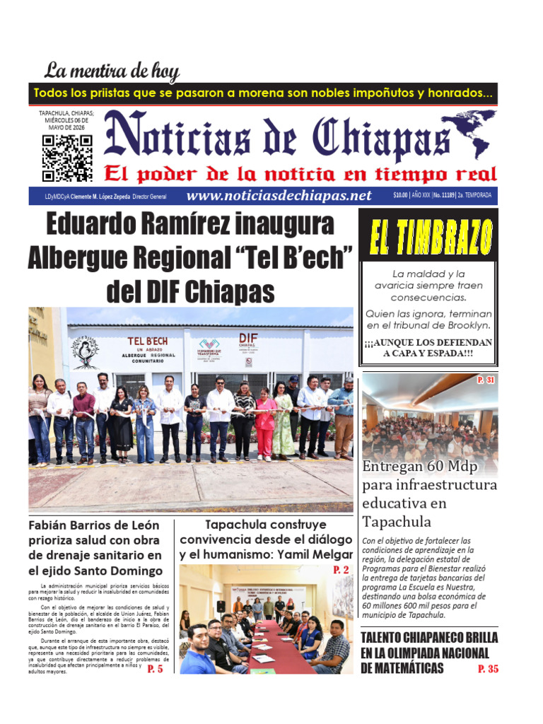 Periódico Noticias de Chiapas, Edición Virtual Miércoles 06 de Mayo de ...