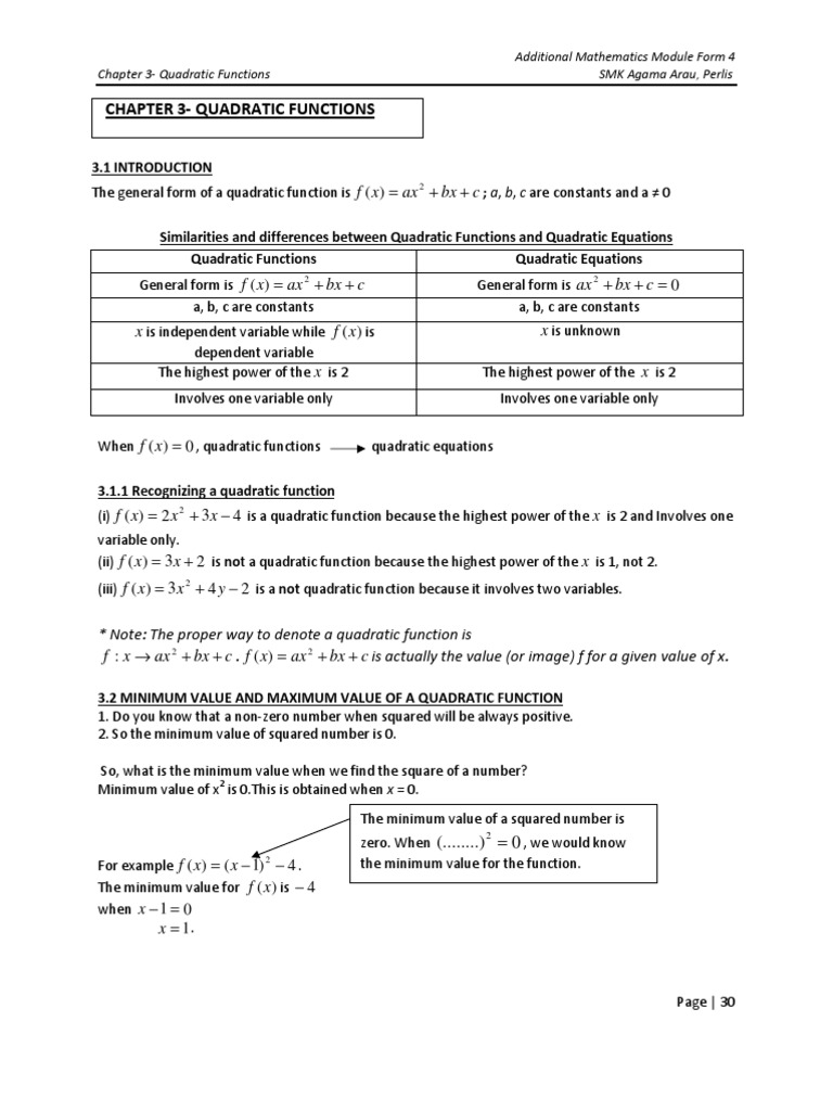 Chapter 3 - Quadratc Functions (Pearl™) | PDF | Quadratic Equation | Variable (Mathematics)