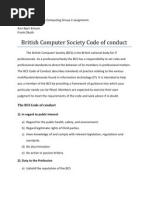 BCS Code of Conduct | PDF | Profession | Board Of Directors