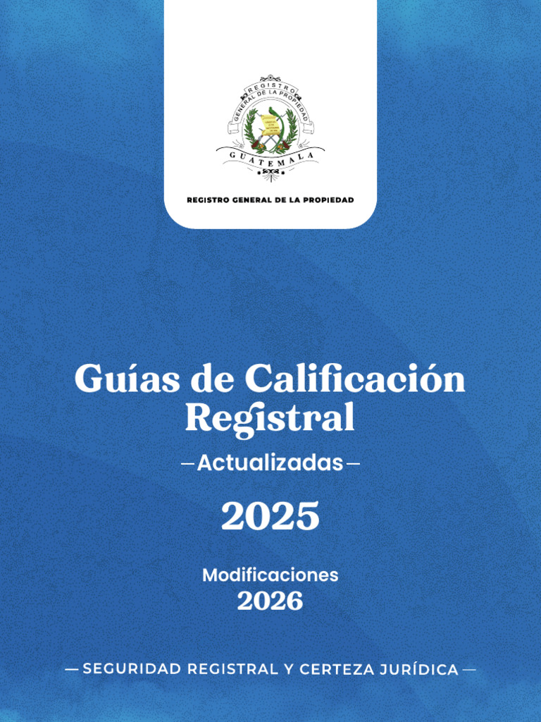 GUÍAS DE CALIFICACIÓN REGISTRAL ACTUALIZADAS 2025-2026 | PDF ...