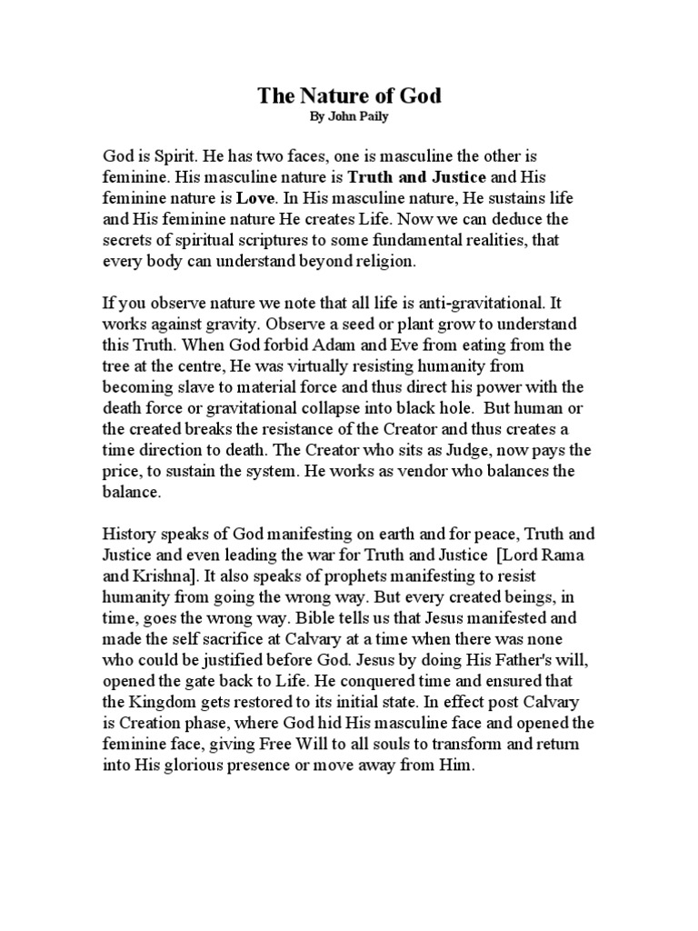 The Nature of God | PDF | Jesus | Last Judgment