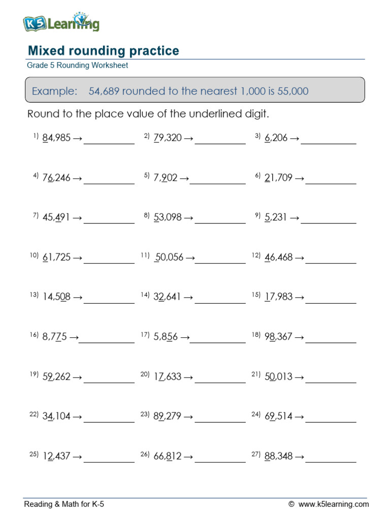 Rounding Off Worksheet | PDF