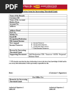PNB Threshold Limit Increase Request Form | PDF