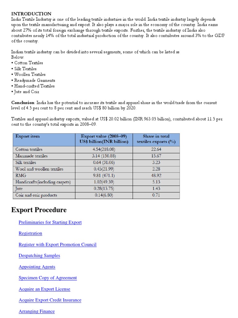Exim Textiles | PDF | Exchange Rate | Packaging And Labeling