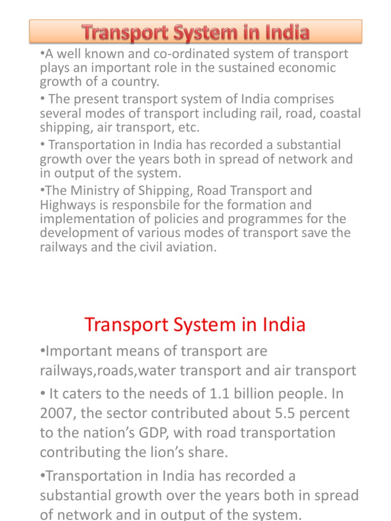 Transport System in India | PDF | Track Gauge | Rail Transport