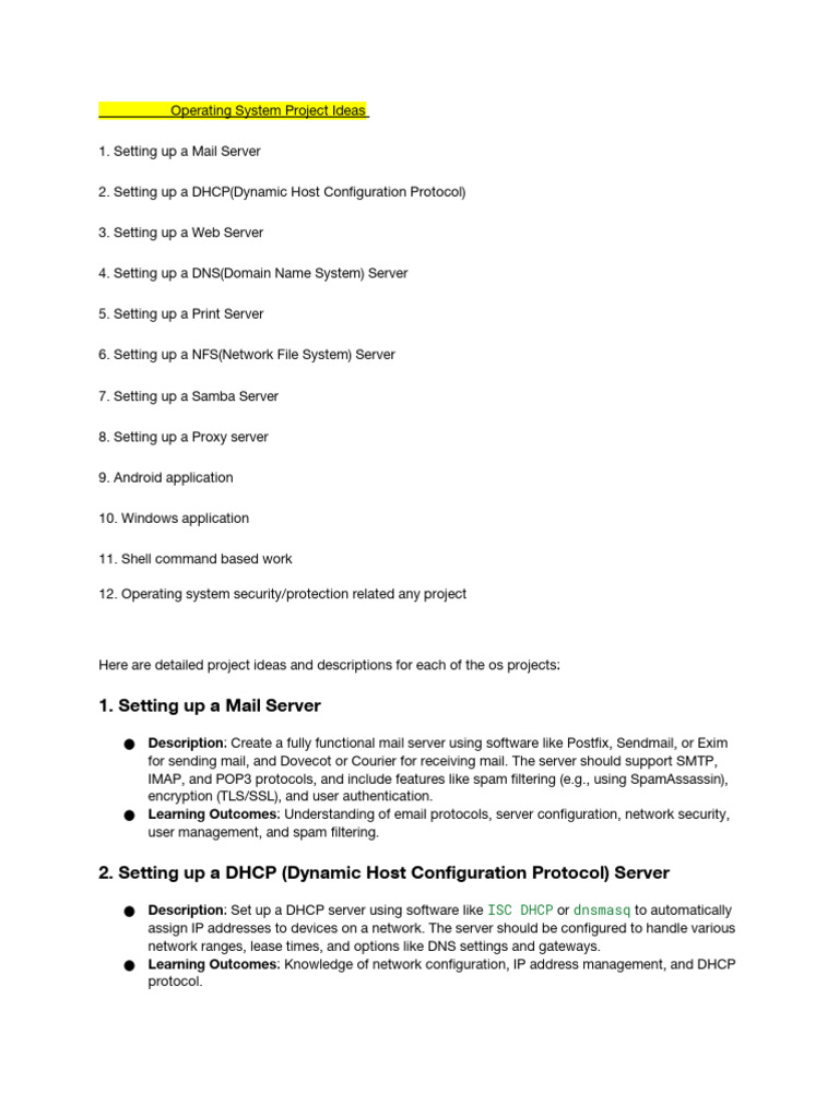 Operating System Projects (1) (1) | PDF | Domain Name System | Proxy Server