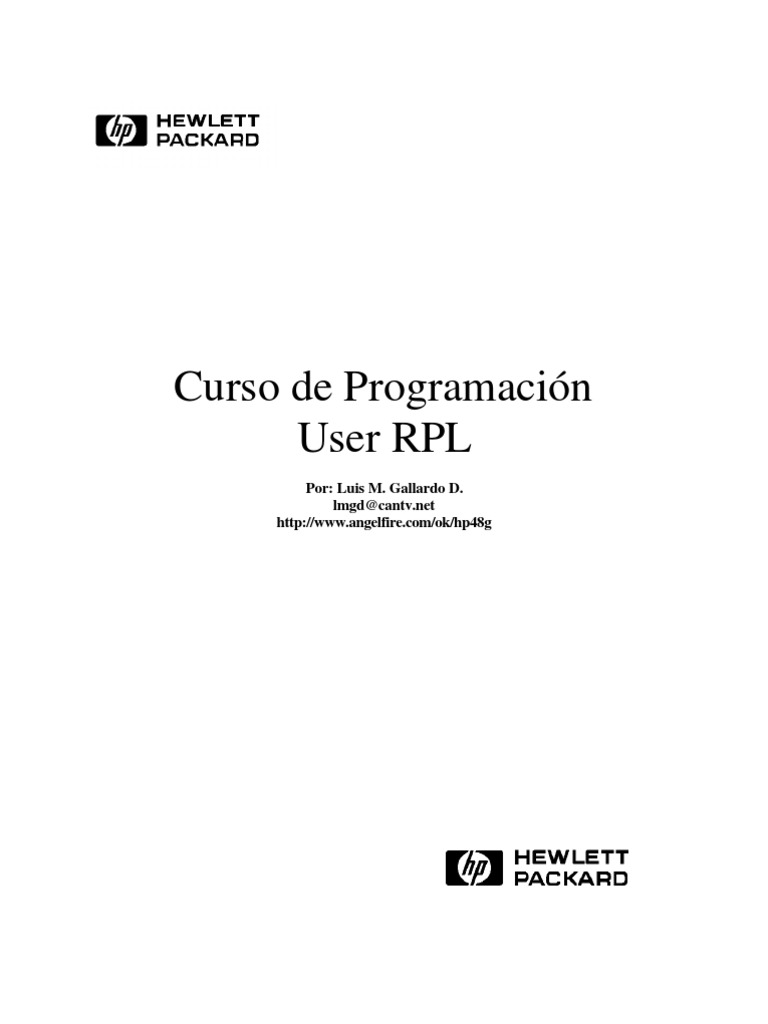 Curso de Programación User RPL HP 50g | PDF | Calculadora | Programa de ...