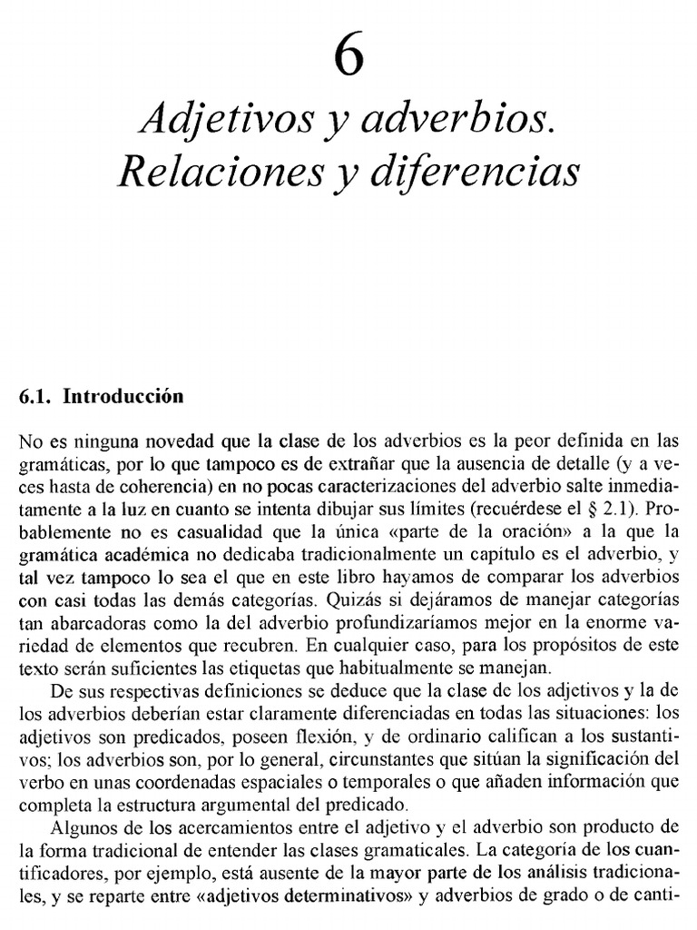TEMA 6 IGNACIO BOSQUE Manual morfología | PDF | Adverbio | Verbo