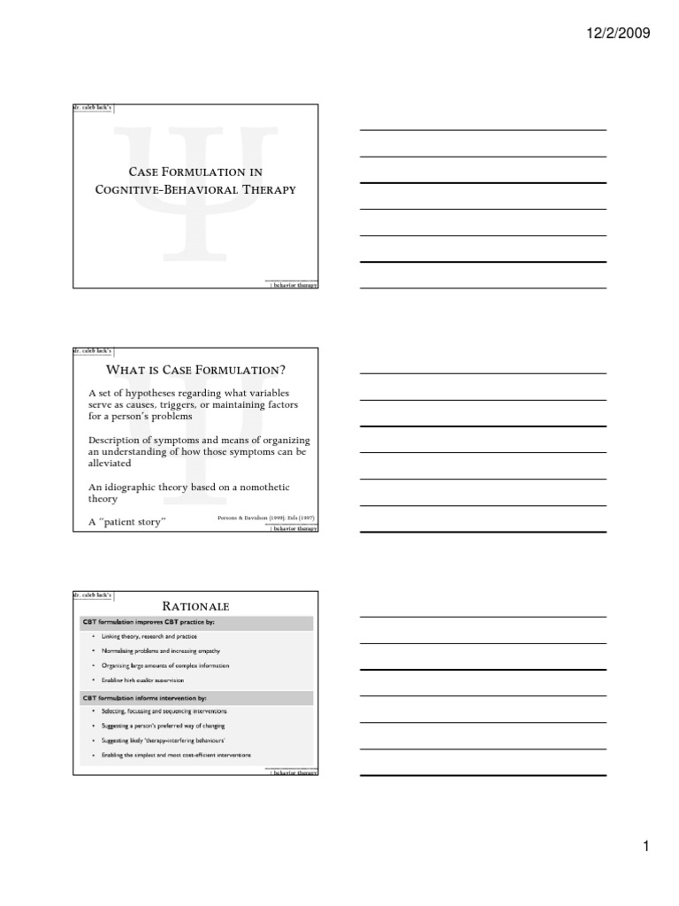 02 - Case Formulation | Cognitive Behavioral Therapy | Psychotherapy