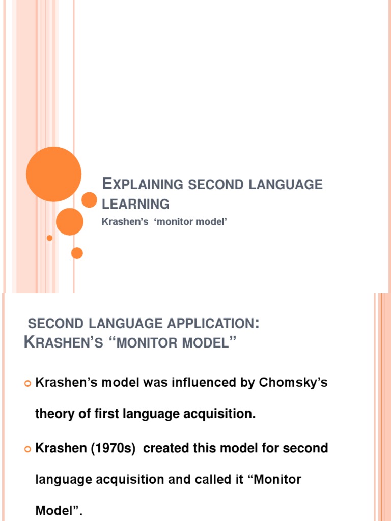 Explaining Second Language Learning Theories-Lecture | PDF | Second Language | Second Language ...