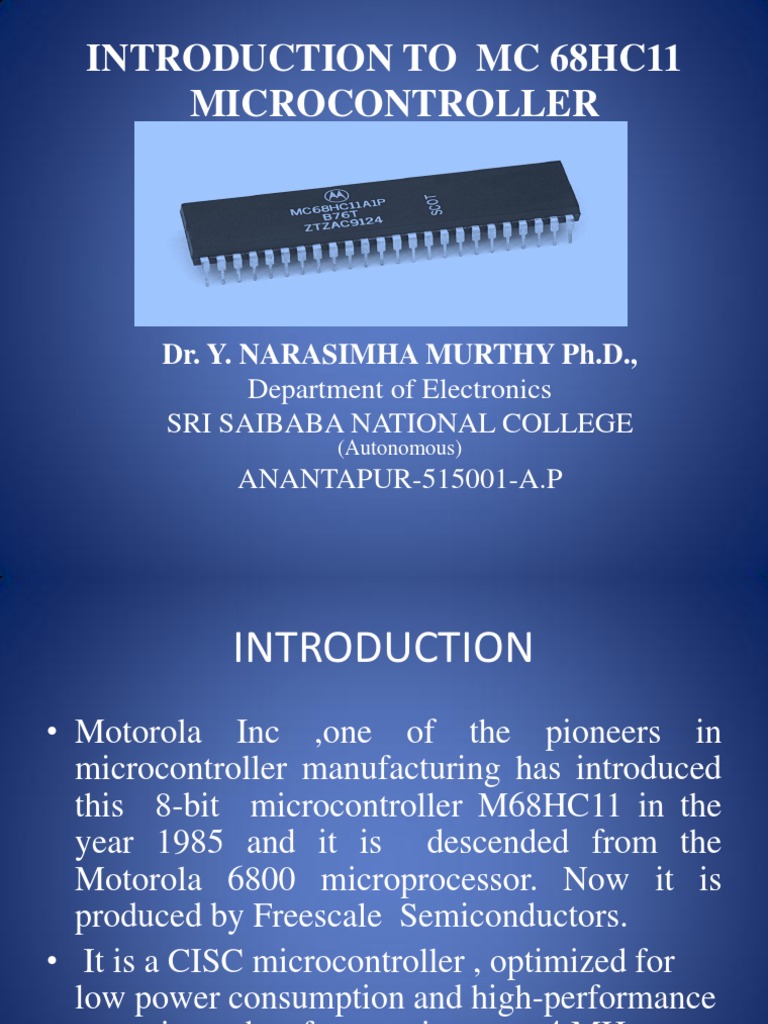 Introduction To 68HC11 MICROCONTROLLER | PDF | Microcontroller | Instruction Set
