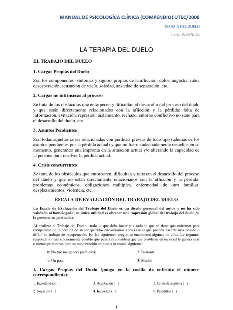 Terapiadel Duelo | PDF | Dolor | Dolor