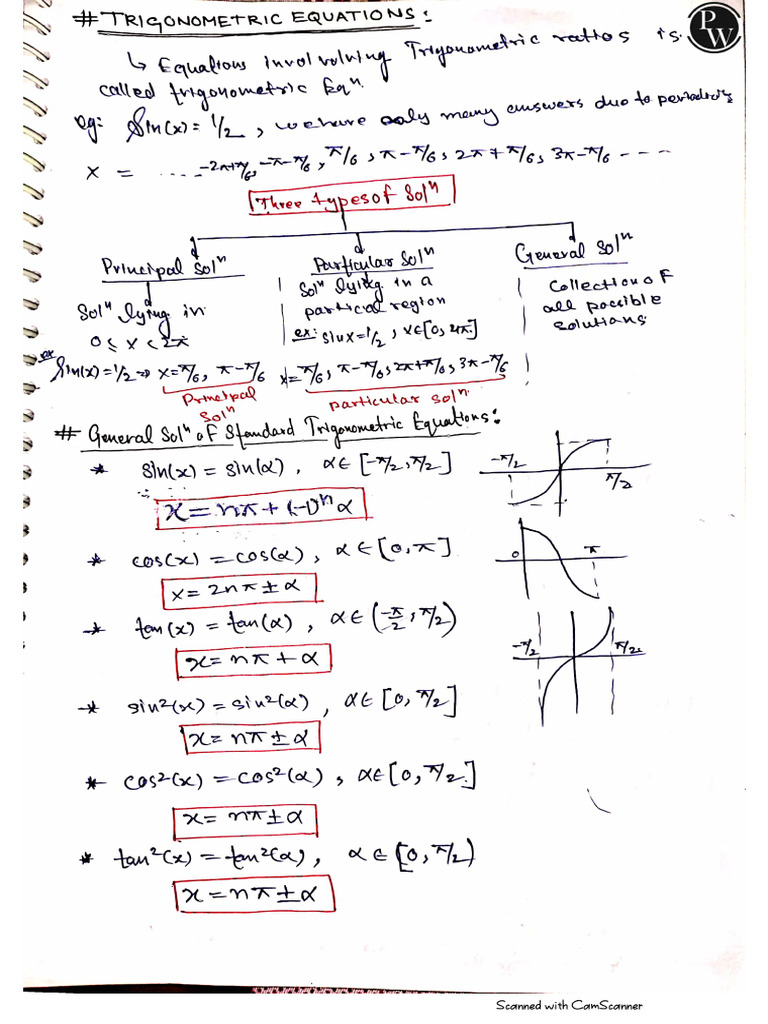 Trigonometry Handwritten Short Notes Arjuna JEE 2-0-2023 | PDF