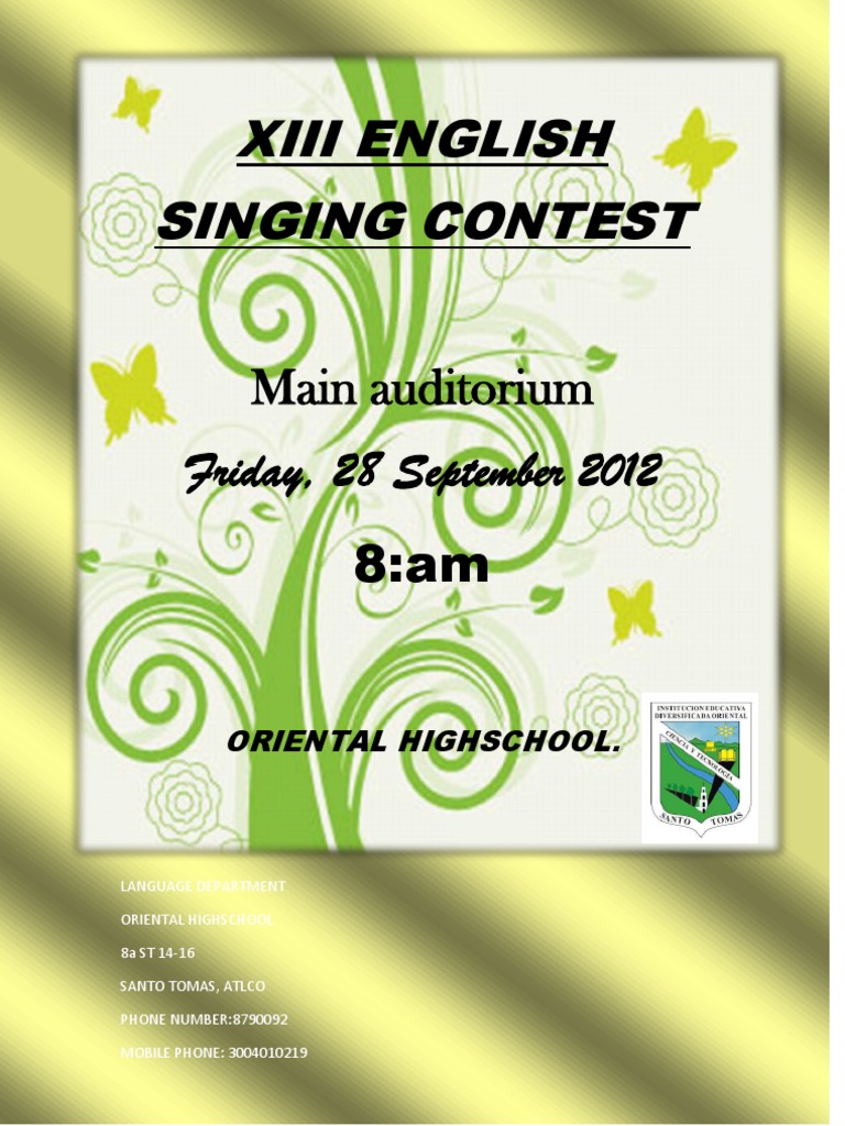 English Singing Contest at Oriental Highschool | PDF | Art
