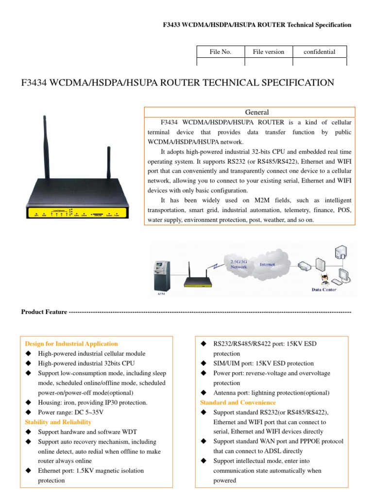 f3434 HSPA 3g Router Specification and User Manual | PDF | High Speed ...