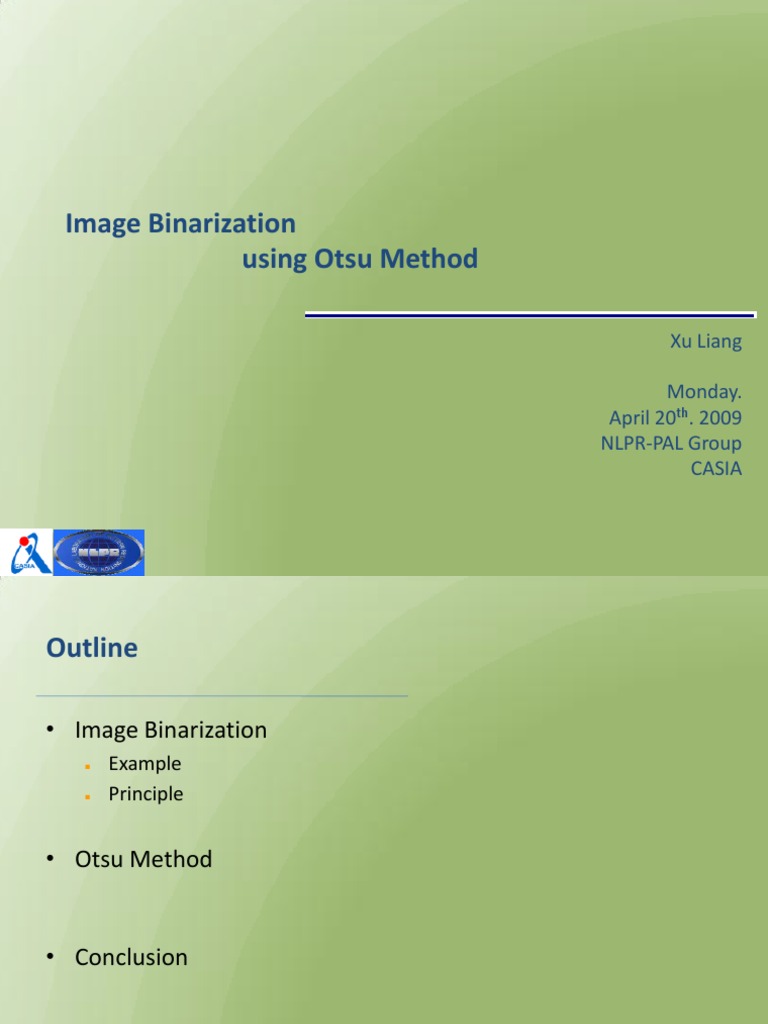 Image Binarization Using Otsu Method | PDF