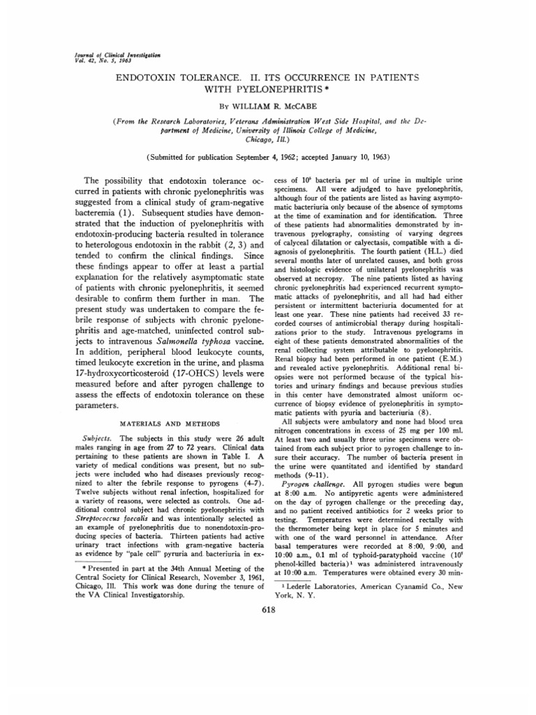 Endotoxin Tolerance. | PDF | Lipopolysaccharide | Fever