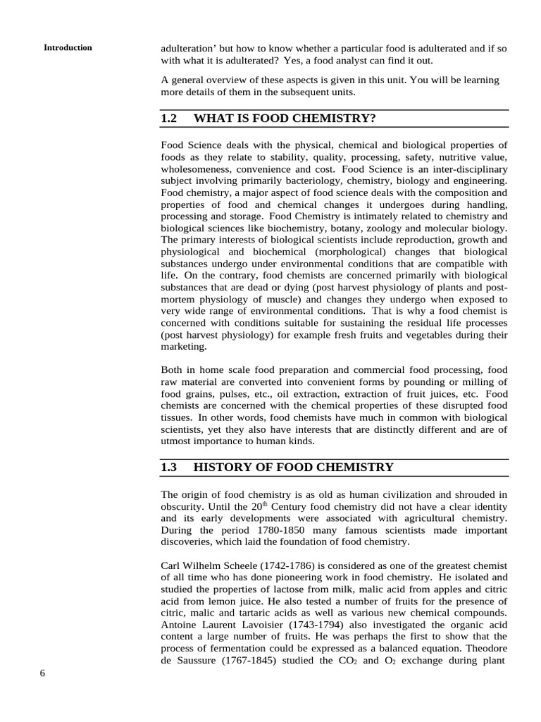 Module 1 Food Chemistry Notes (1) | PDF | Foods | Nutrients