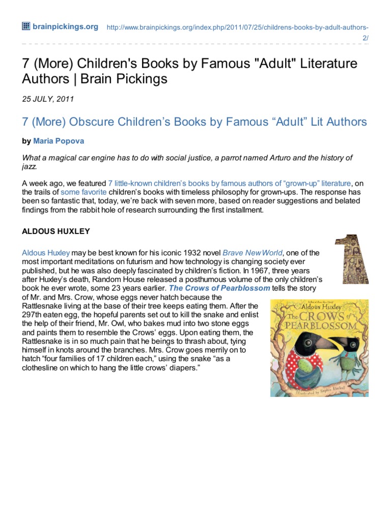 7 More Childrens Books by Famous Adult Literature Authors Brain Pickings | Download Free PDF ...