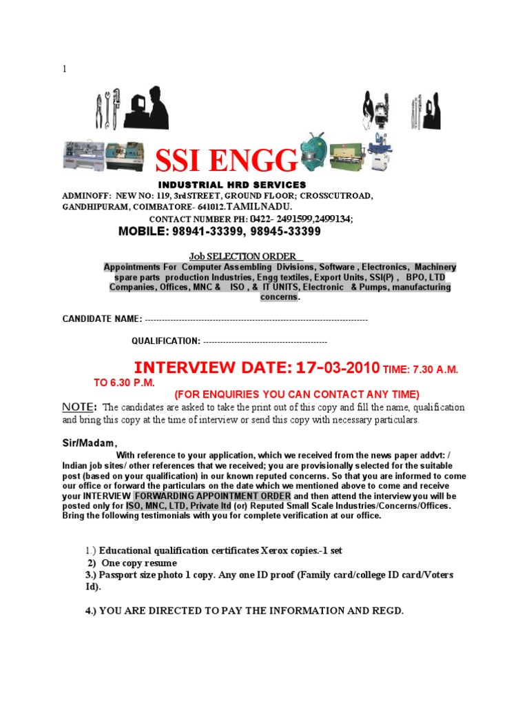 Ssi Selection Order | Download Free PDF | Identity Document | Mail