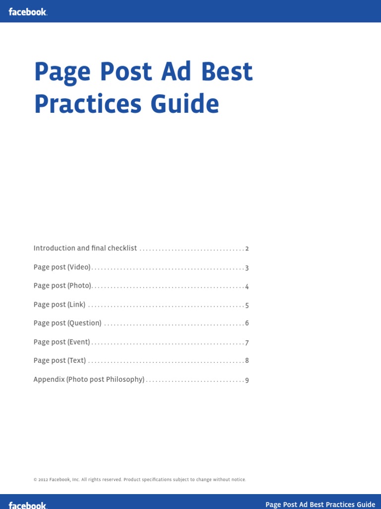 Page Post Best Practices | Download Free PDF | Facebook | Brand