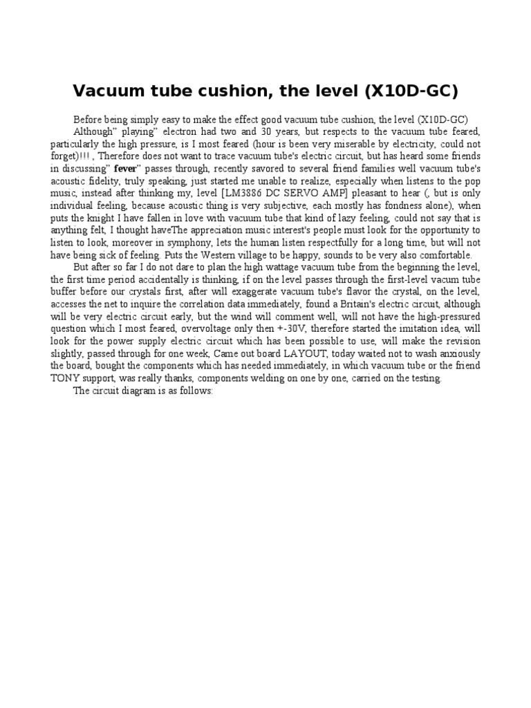 Class A Tube Buffer Using 6DJ8-6922-6N11-1 | PDF | Vacuum Tube | Amplifier