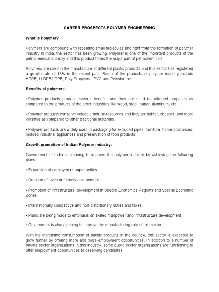 Plastics and Polymer Engineering | PDF | Plastic | Polymers