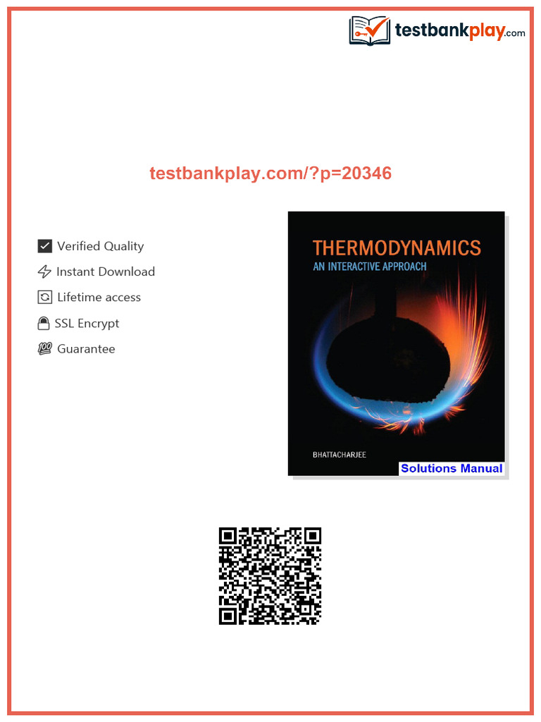 Thermodynamics An Interactive Approach 1st Edition Bhattacharjee ...