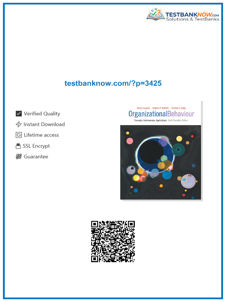Test Bank for Organizational Behaviour Concepts Controversies ...