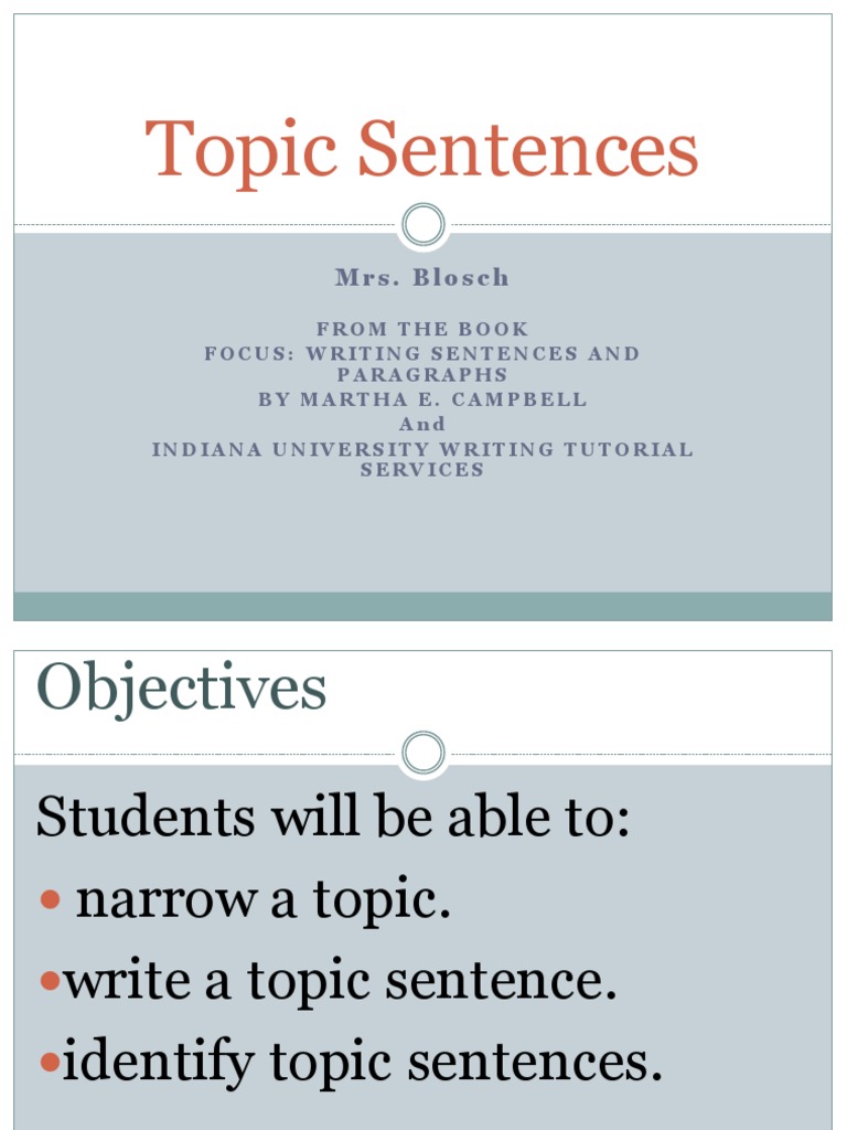 Topic Sentences | Paragraph | Physical Fitness