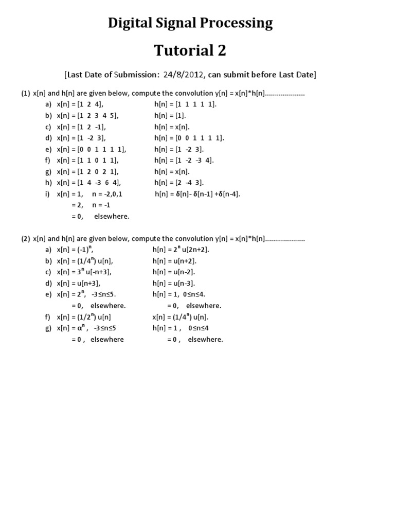 DSP Tutorial 2 | PDF | Computer Engineering | Telecommunications ...