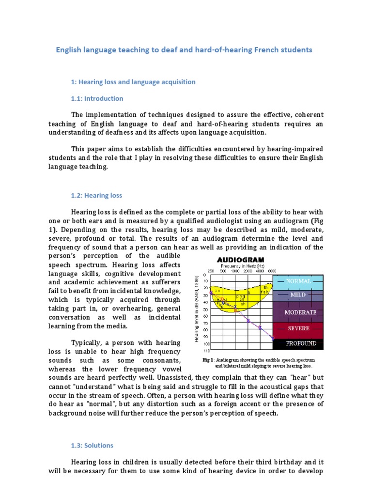 Hearing Loss | PDF | Speech | Hearing Loss