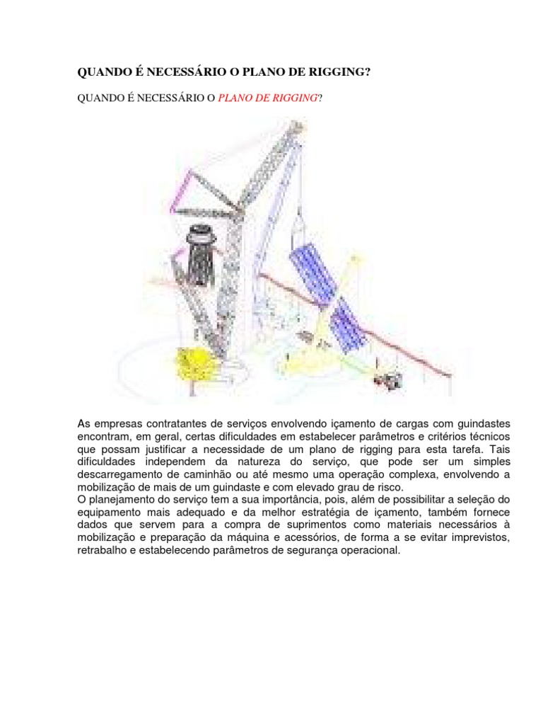 Plano de Rigging | Guindaste (Máquina) | Desenho