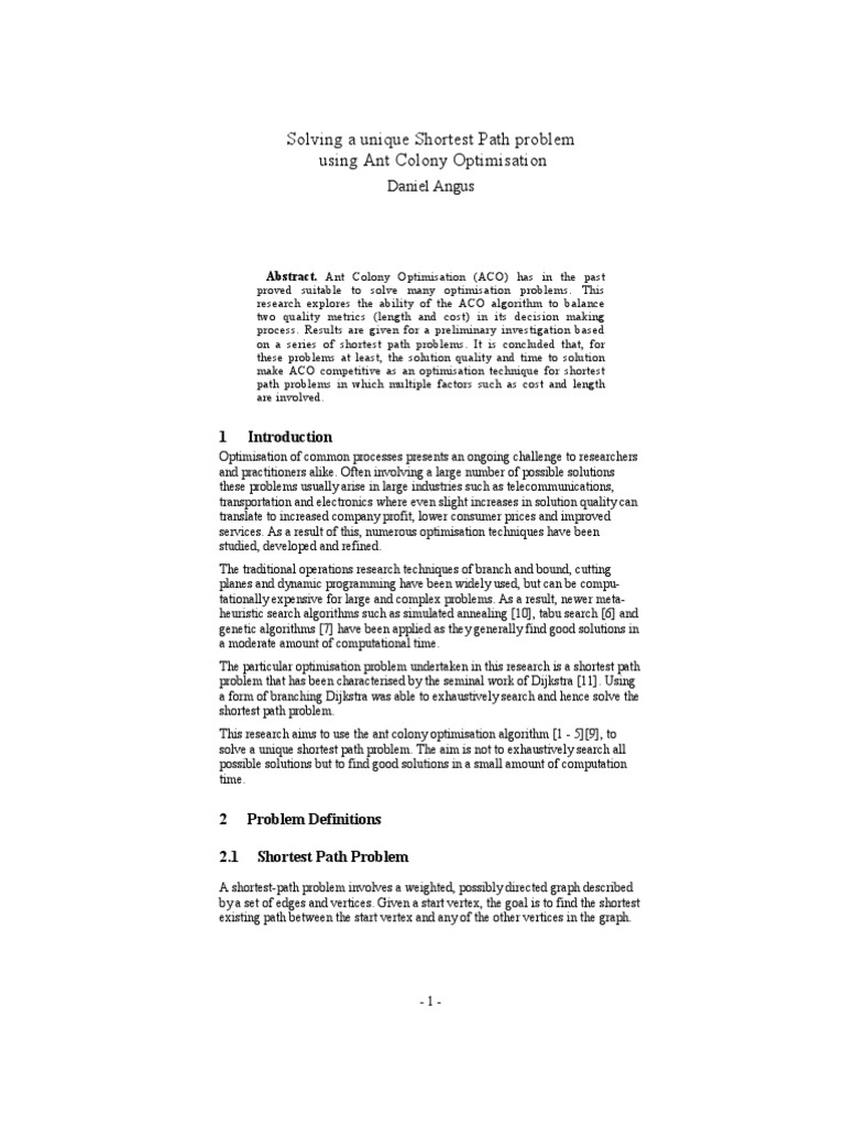 Ant Colony Optimisation Applied To A 3D Shortest Path Problem | PDF ... Ant Colony Optimisation Applied To A 3D Shortest Path Problem | PDF ...