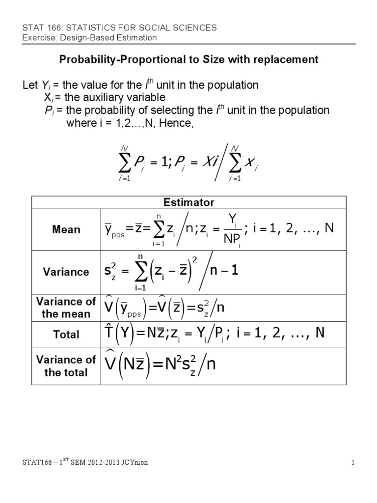 Exer Design Based Estimation2 | PDF | Mathematical And Quantitative ... Exer Design Based Estimation2 | PDF | Mathematical And Quantitative ...