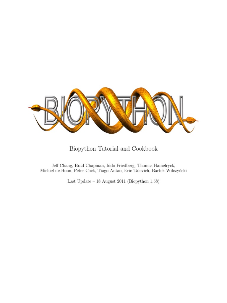 Biopython Tutorial Pdf Biological Engineering Biostatistics 5536